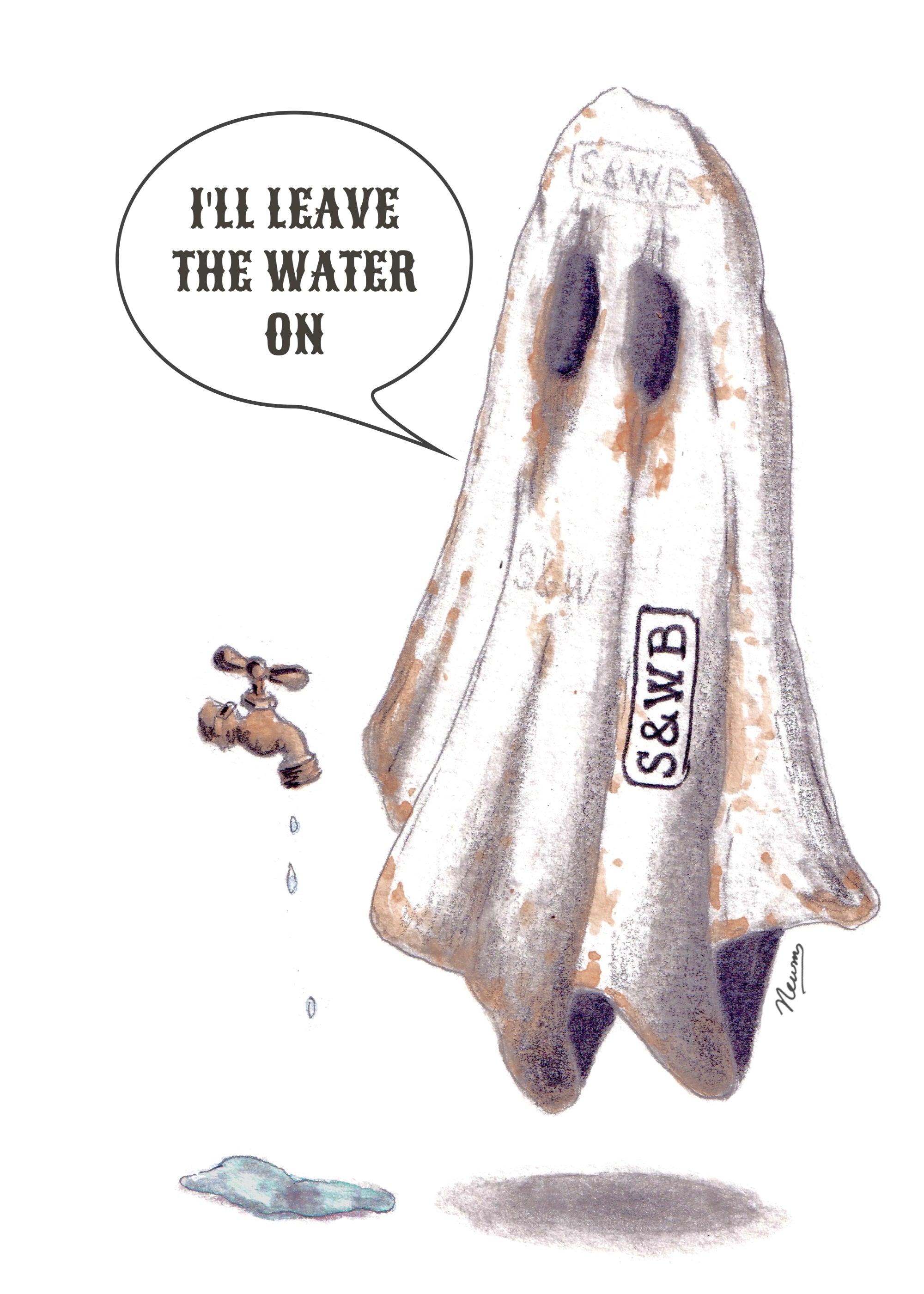 Sewage and Water Board Ghost - Art Print – Newm's Art Stop